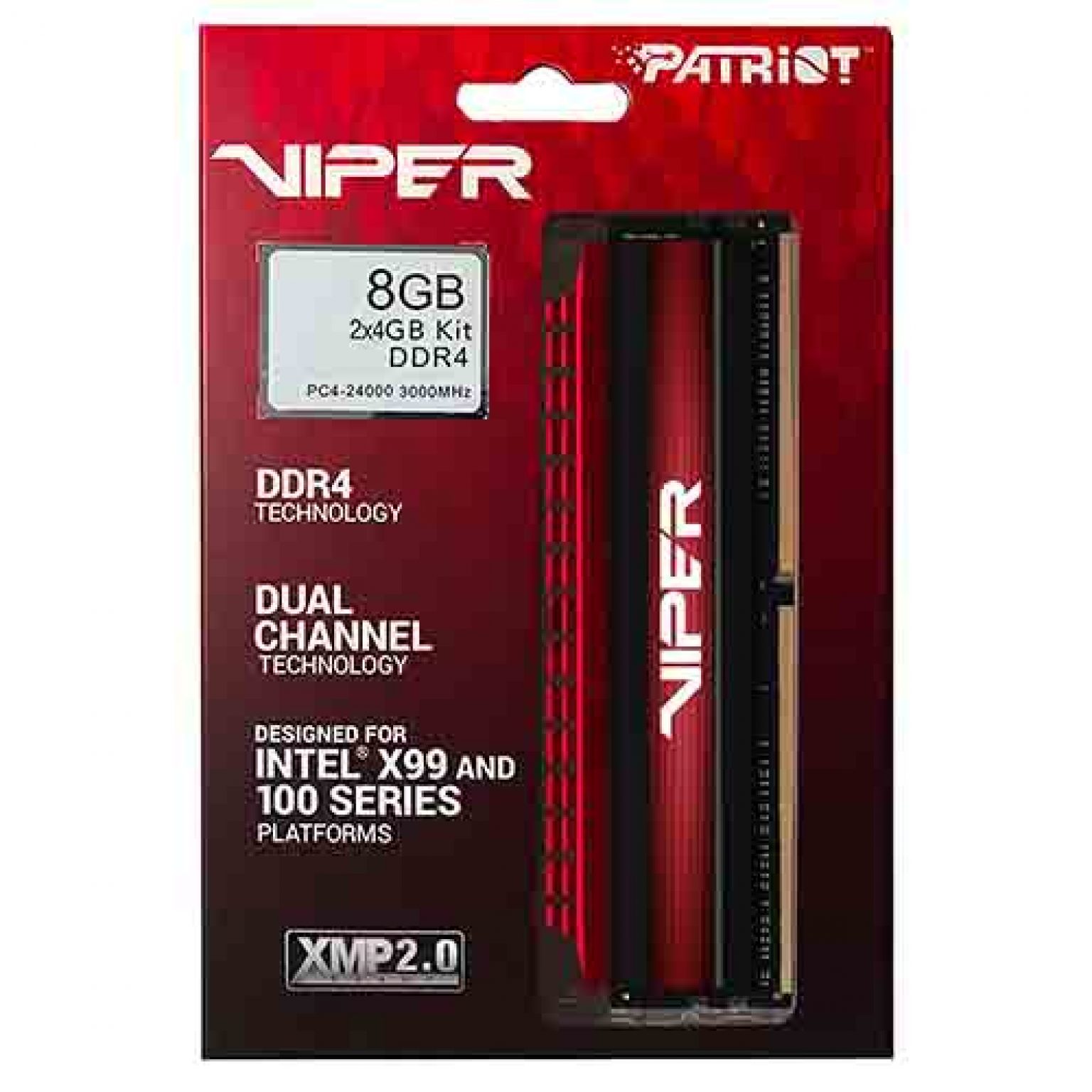 Patriot Viper 4 Series 8GB (2 x 4GB) 3000MHz DDR4 Extreme Performance ...